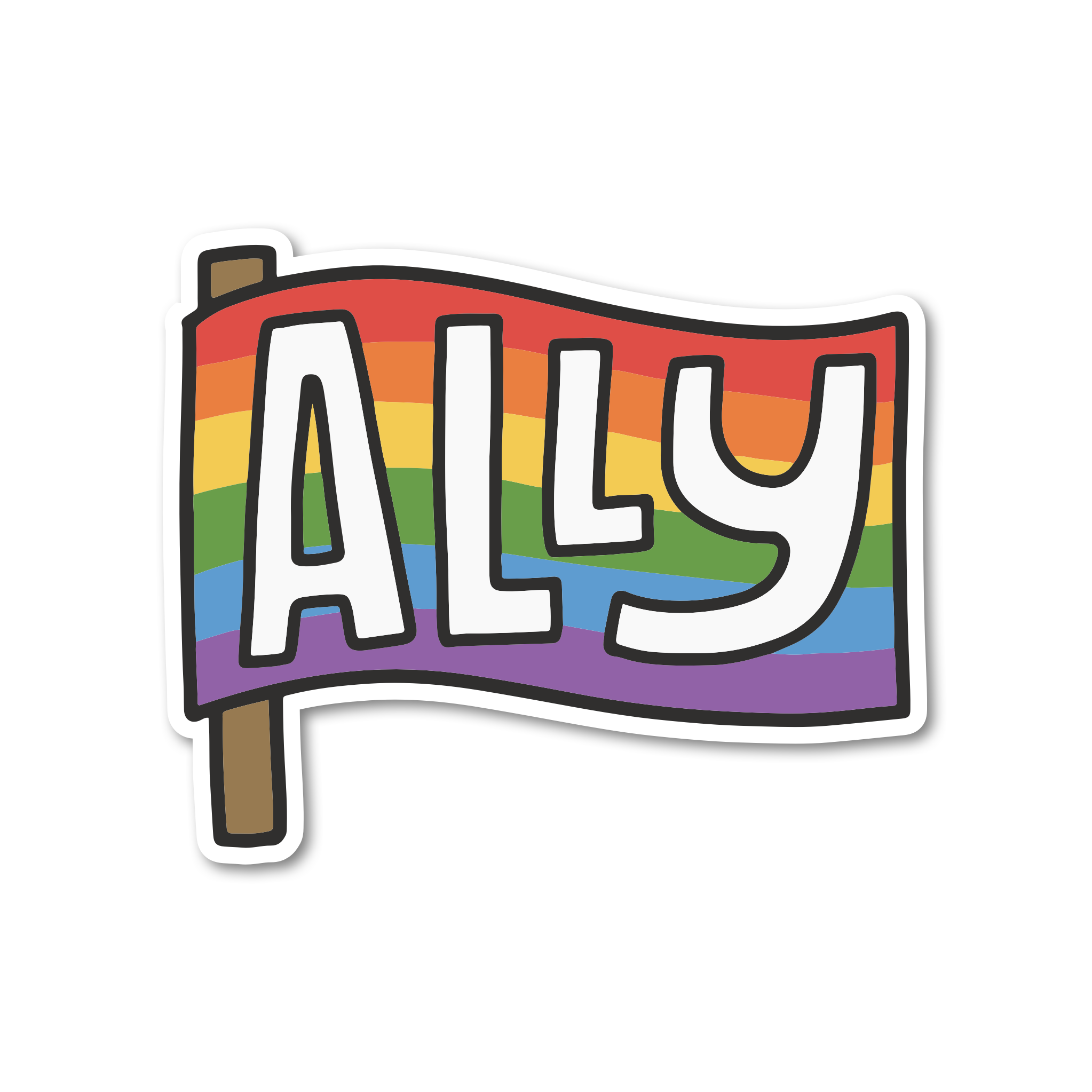 LGBTQ+ Ally Flag Vinyl Sticker – Sunny Side Up Stationery Co.